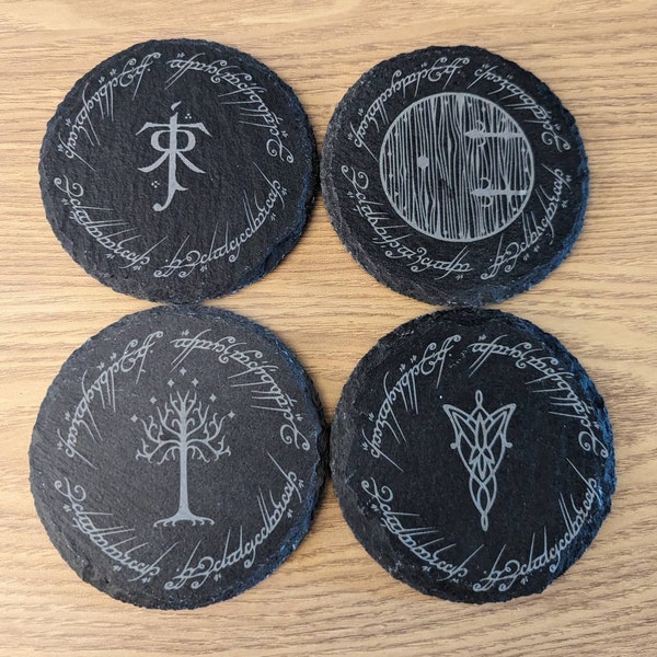 Laser Engraved Dnd Coaster - Slate - Etsy