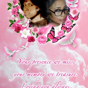 In Loving Memory Png-blue Flowers Butterfly Memorial Template - Etsy