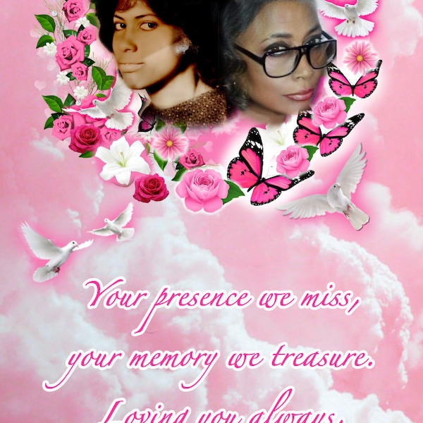 In Loving Memory Png-light Pink Flowers Butterfly Memorial | Instant ...