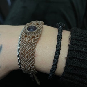 Macrame Mandala Bracelet, Bohemian Wrist Ornament, Burgundy Handmade ...