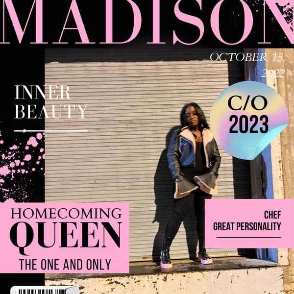 Homecoming Queen Magazine Flyer, Printable Flyer, Free Resizing Please ...
