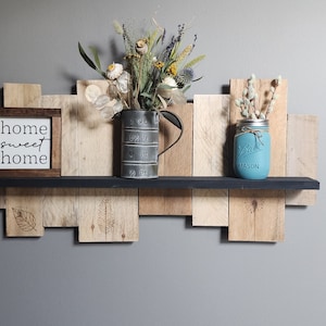 Reclaimed Wood Pallet Shelf, Wood Shelf, Floating Shelf, Rustic Wood ...