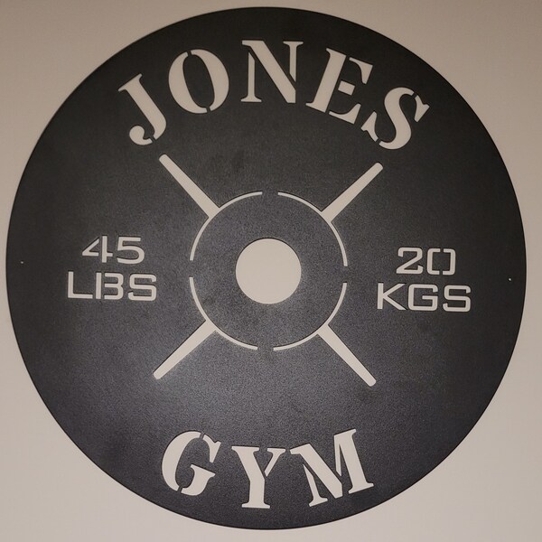Gym Weight Plate Monogram, Personalized Home Gym Sign, Custom Metal ...