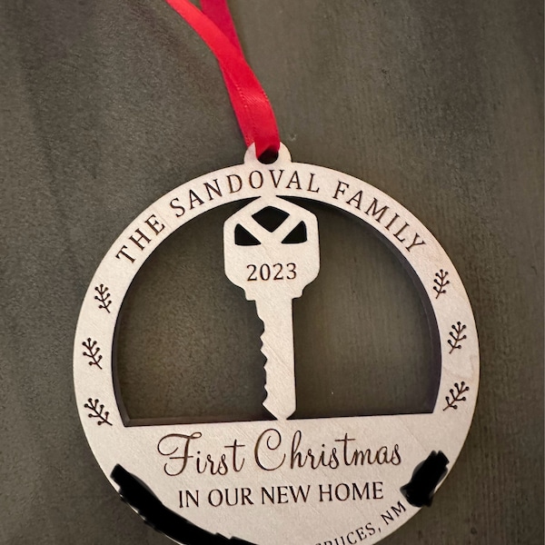 New Home Ornament, Personalized Christmas First Home Ornament, Home Key ...