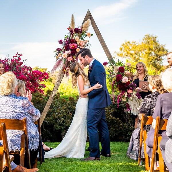 Wood Triangle Wedding Arch | Boho Wedding Triangle Arch | Modern ...