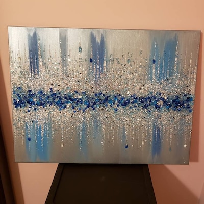 Glitter Glass Painting, Glitter Painting, Glitter Art, Silver Glitter ...