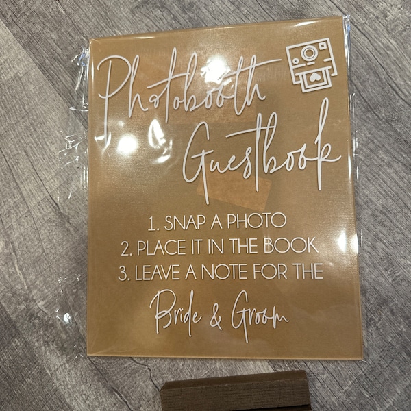 Photobooth Guestbook Snap It Stick It Sign It Clear Glass Look Acrylic ...