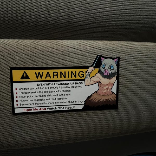 Anime Warning Sticker, Ninja Anime, Airbag Warning Sticker, Visor Anime ...