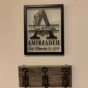 Personalized Floating Frame Split Letter, Wedding Gift, Anniversary Gift, Rustic Wedding ...