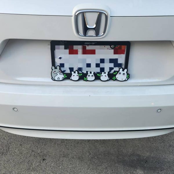 Grey Bunny Cute License Plate Frame - Etsy