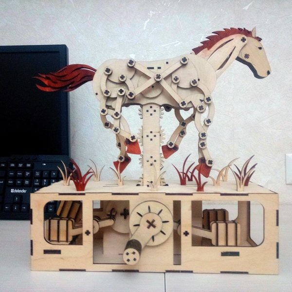 DIGITAL FILE - Running Horse / Reindeer Automata - Laser Cutter Files ...