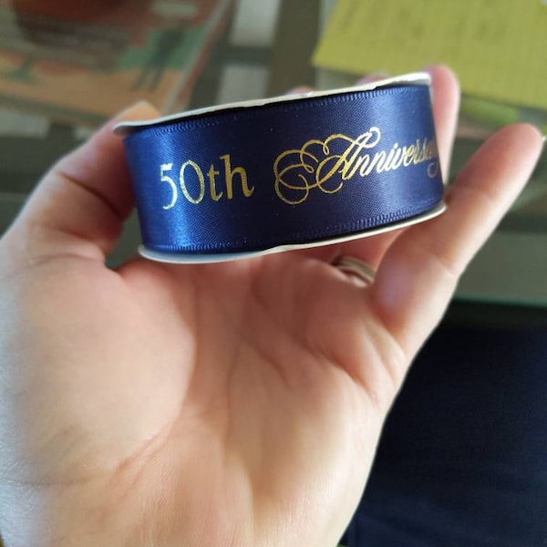 50th Wedding Anniversary Personalized Continuous Printed Ribbon. - Etsy