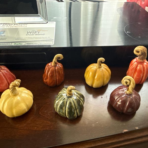Hand Made Ceramic Stoneware Mini Miniature Pumpkin Pumpkins Fall Decor ...