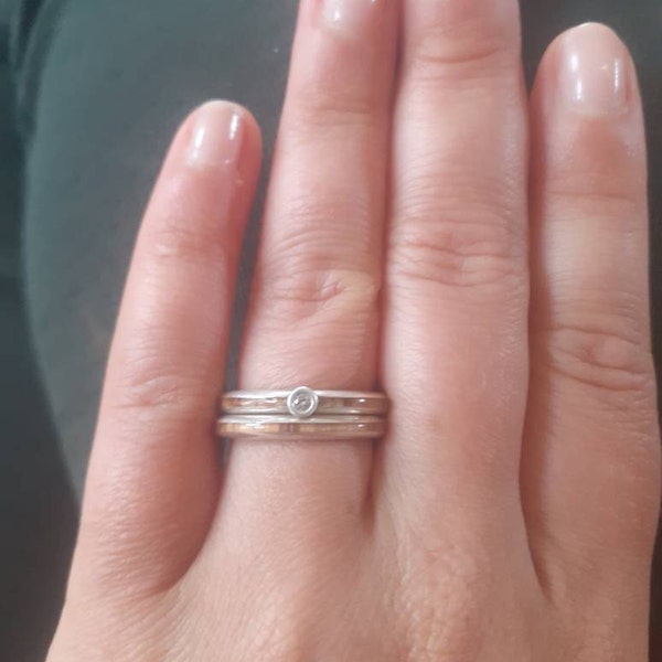 Olive Wood and Sterling Silver Wedding Rings / Olive Ring / Olive Set ...