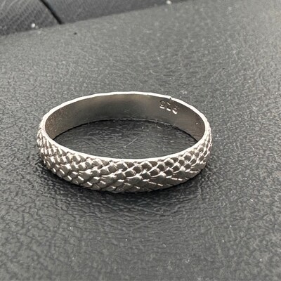 Sterling Silver Snake Skin Pattern Ring Silver Stacking Ring - Etsy
