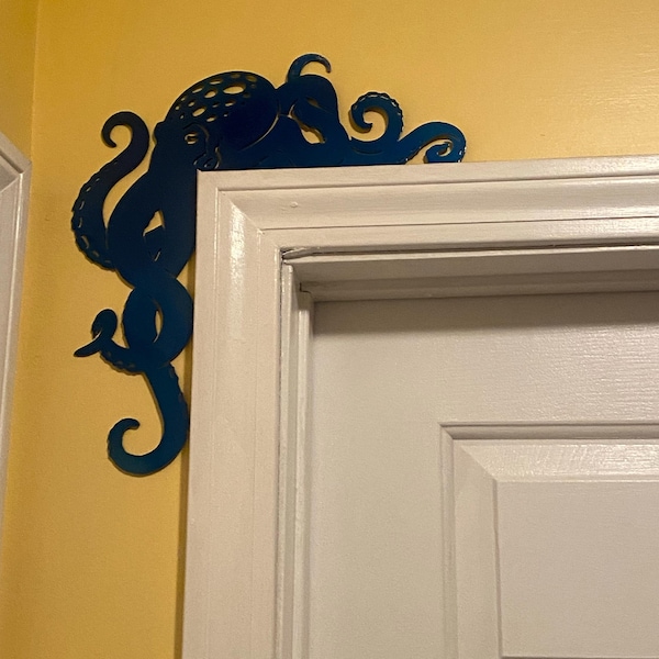 Octopus Door Frame Topper Metal | Door Frame Corner Sign | Metal Wall ...