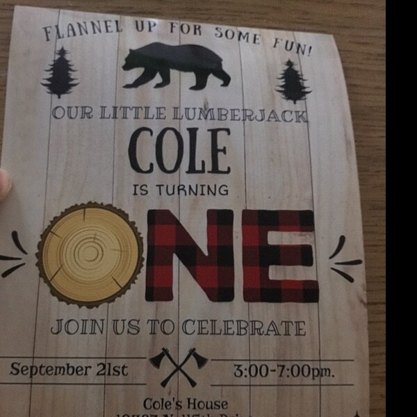 EDITABLE Lumberjack First Birthday Invitation, Buffalo Plaid Invite ...