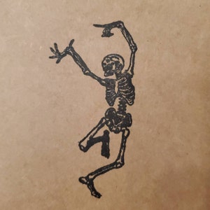 Skeleton Dancing RUBBER STAMP, Halloween Stamp,day of the Dead Stamp ...