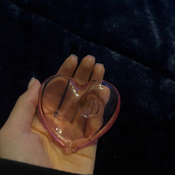 Glass Heart Pipe Girly Pipe Love Girls Gift Unique Pipe Hand Pipe Bowl ...