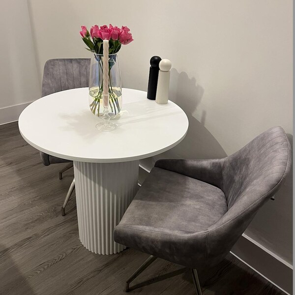 Side Table | Fluted Table | Round Fluted Table | Flower Stand | Small ...