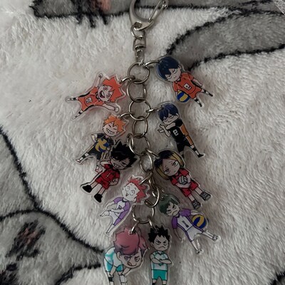 Haikyuu 2 Pieces Keychain: Boy Volleyball Anime Kageyama Hinata Kozume ...
