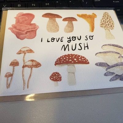 I Love You so Mush Mushroom Greeting Card - Etsy
