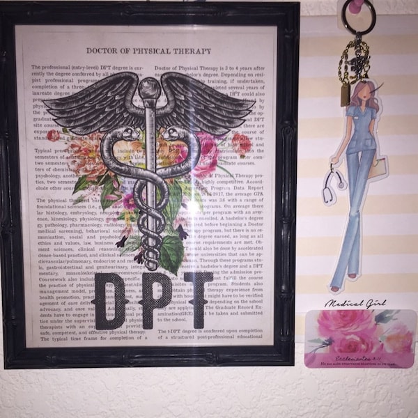 DPT With Flowers Print, Doctor of Physical Therapy Gift, DPT Graduation ...