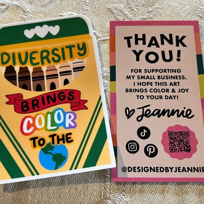 Diversity Brings Color to the World, Waterproof Sticker, Teacher ...