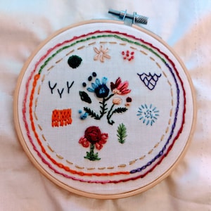 PDF Download Pattern Stitch Sampler Beginner Embroidery Design, Stitch ...