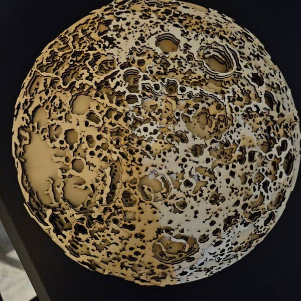 7 Layers Multi Layer Full Moon Laser Cut 3D File SVG Detailed Moon ...