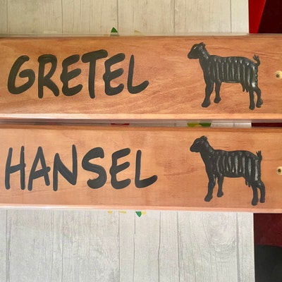 Goat Sign SMALL/ Horse Stall Name Plate/ Hand Routed Wooden Sign ...