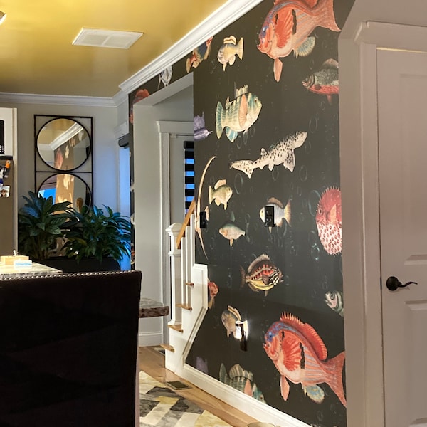 Fish Wallpaper Peel and Stick Vintage Fish Wall Mural - Etsy