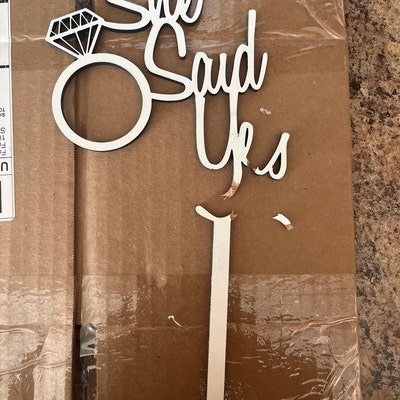 She Said Yes Wedding Cake Topper, Wedding Cake Topper, Bridal Shower ...