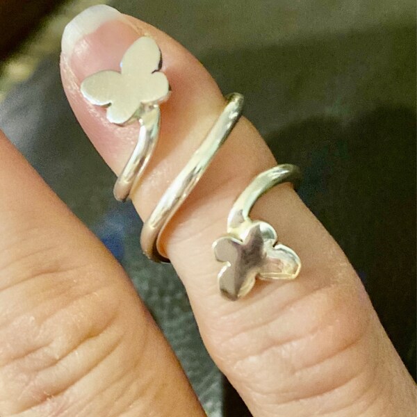 Butterfly Mallet Finger Ring • Trigger Finger Splint Ring • Sterling ...