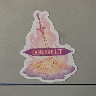 Pastel Bonfire Lit Sticker - Etsy