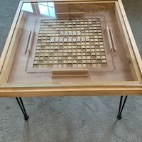 Rustic Scrabble Coffee Table With Removable Top Letter Tiles Included ...