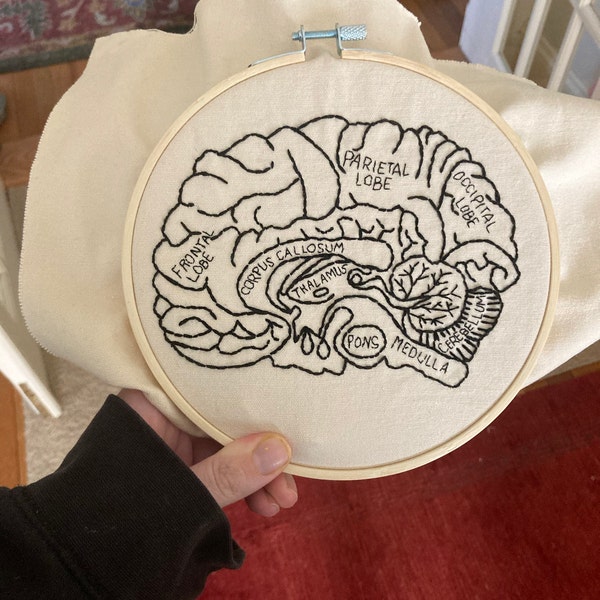 Neurology Embroidery Bundle, DIY Brain & Neuron Anatomy Embroidery ...