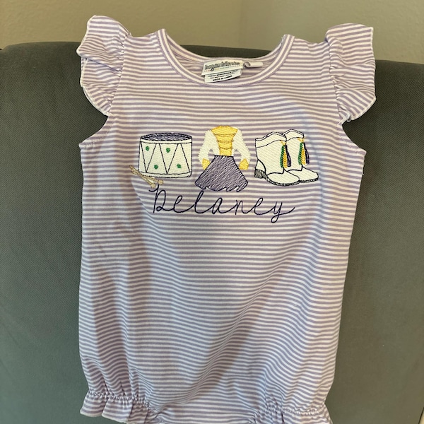 Mardi Gras Embroidered Dress: Personalized Parade Outfit - Etsy
