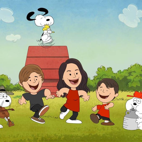 Custom Peanuts/snoopy Style Portrait Two-person Illustration - Etsy