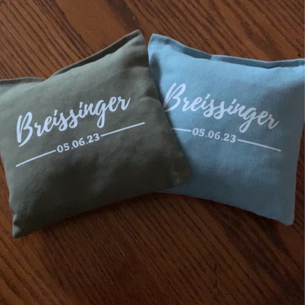 8 Custom Family Last Name Bean Bags for Cornhole With Wedding Year ...