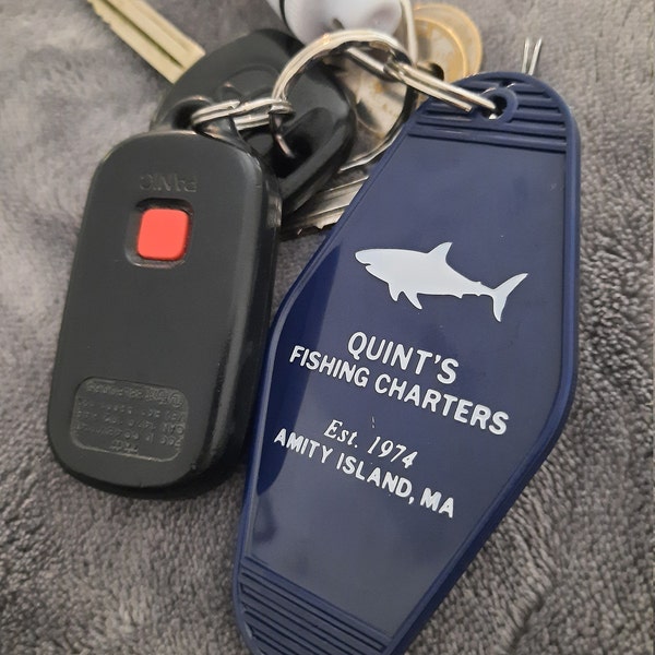 Graphic Ver. JAWS Inspired QUINTS Shark FISHING Keytag - Etsy