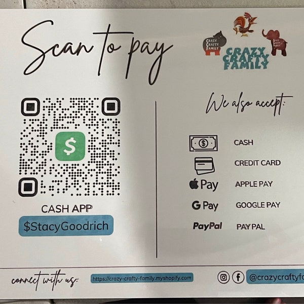 Editable Scan to Pay Card I Canva Template I QR Code Sign I Sign for ...