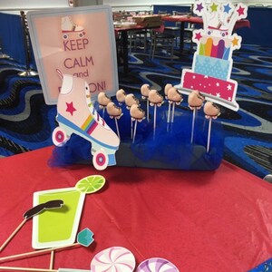 Neon Roller Skating Party Photo Booth Props for Skating Party | Etsy