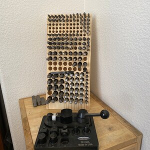 3/4 Holes Small Metal Stamp Holder Wooden Stamp Block - Etsy