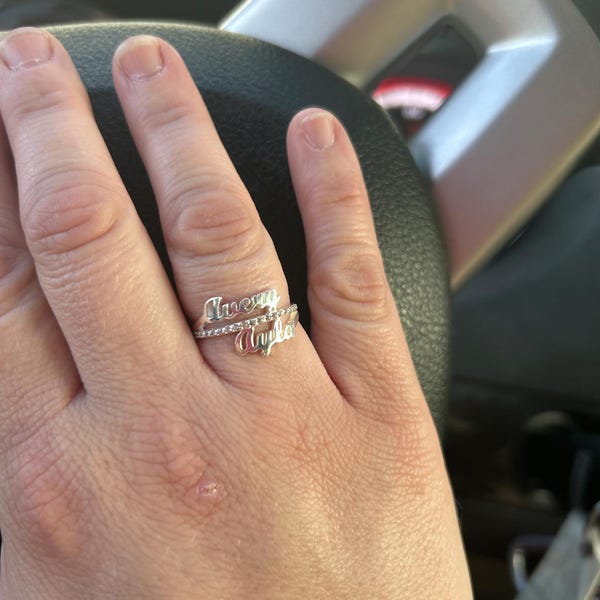 Custom Name Ring, Double Name Ring, Two Names Ring, Personalized Gift ...