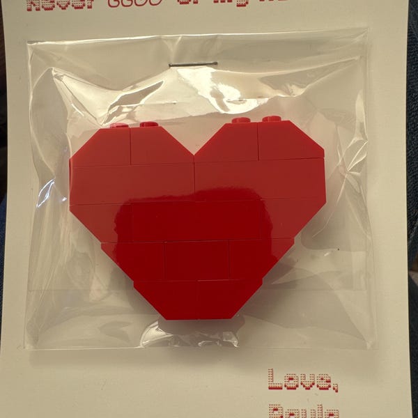 Lego Valentine Card With Red Heart - Custom Name - Etsy