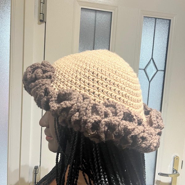 Crochet Ruffle Edge Hat |crochet Ruffled Hat| Summer Hat| Ruffle Hat ...