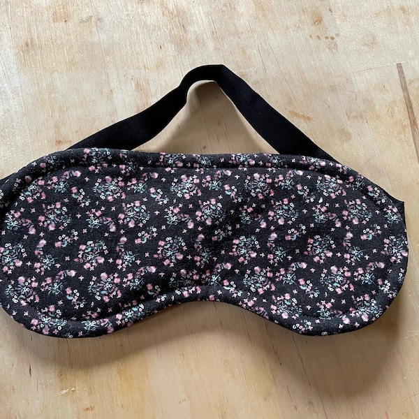 Sleep Mask - Cute Daisies on Blue Cotton Print With Coordinating Blue ...