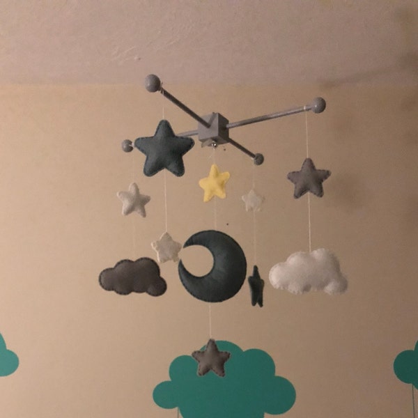 Music Note Mobile: Modern Nursery Musical Note Decor in Girl Room ...