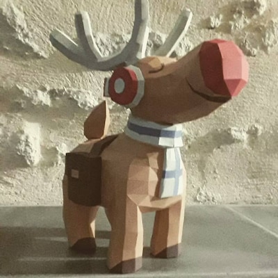 Papercraft Reindeer Christmas, Paper Craft Reindeer Model, Reindeer PDF ...